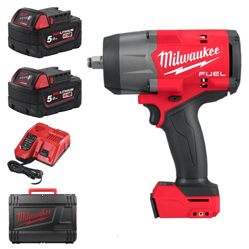 Milwaukee M18FHIW2F12-502X 18v Fuel 1/2" High Torque Impact Wrench wit ...